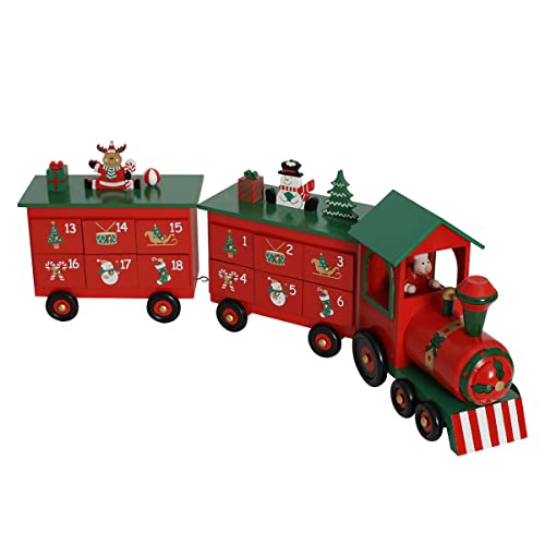 PE Wooden Advent Calendar Train with 24 Drawers Christmas Calendars fo ...